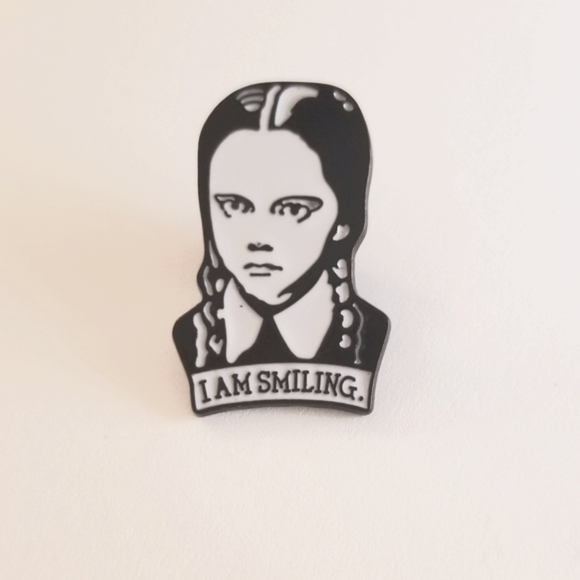 Jewelry | Wednesday Addams I Am Smiling Enamel Pin | Poshmark